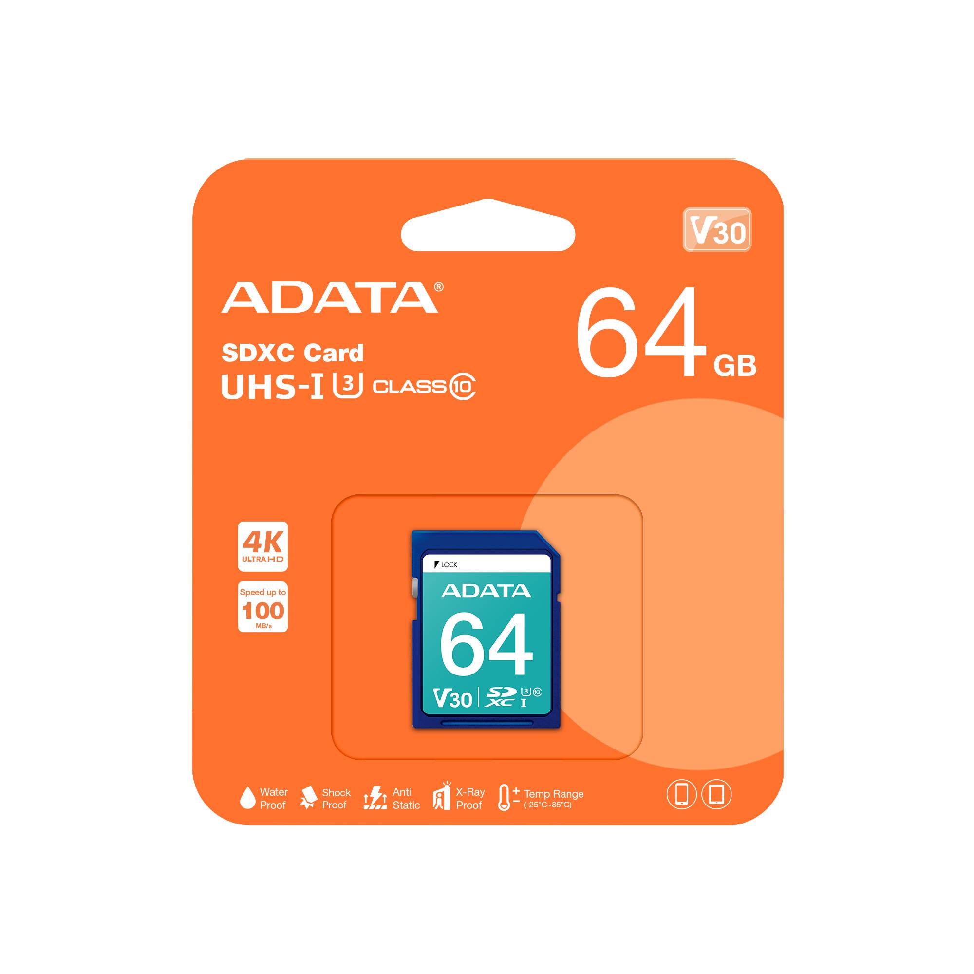 CT Online mx Memoria SD ADATA PREMIER PRO V30 64 GB 100 MB s 80 MB CT Online mx Memoria SD ADATA PREMIER PRO V30 64 GB 100 MB s 80 MB